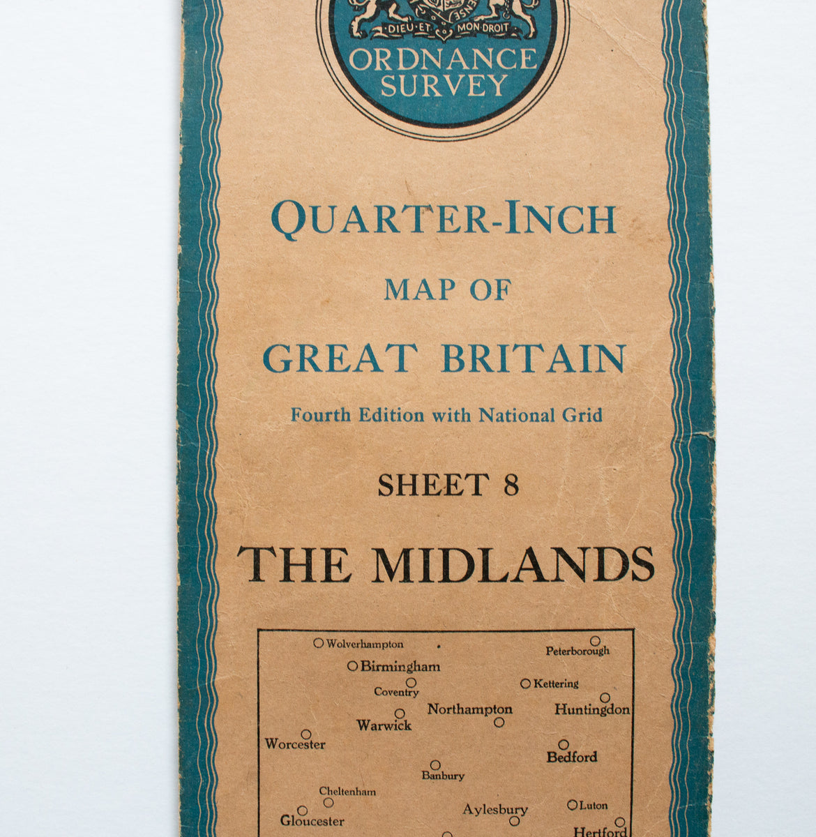 Ordnance Survey 1946 Quarter-Inch Map of Great Britain Sheet 8 The Mid ...